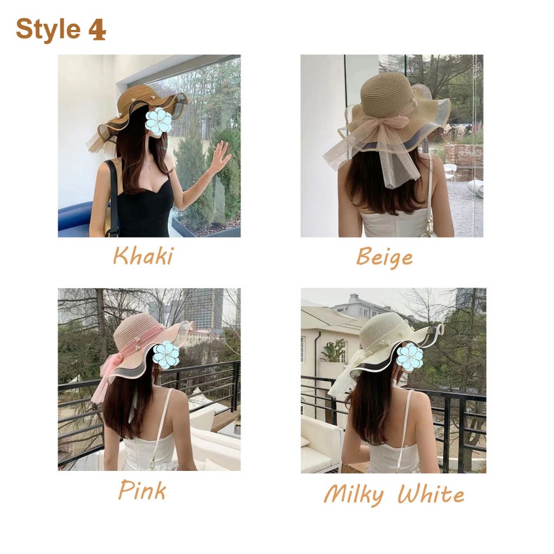 Flower Lace Pearl Ribbon Sun Hat, Seaside Holiday Lace Sun Hat, Summer ...