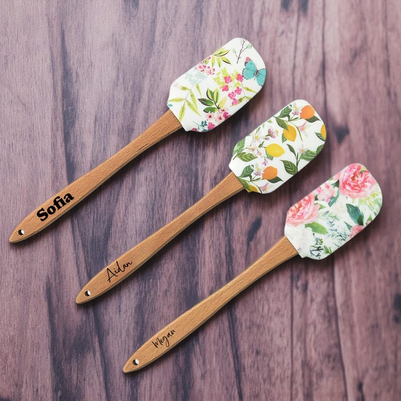 Personalized Engraved Silicone Spatula, Personalized Kitchen Tool With ...