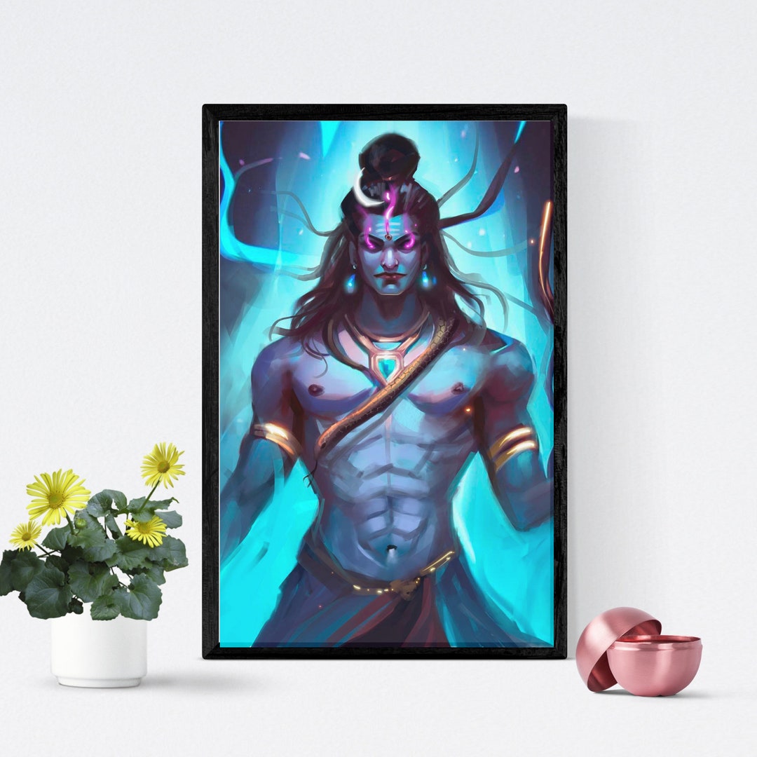 Lord Shiva Poster Concept Art Instant Download Hindu Gods Shiva ...