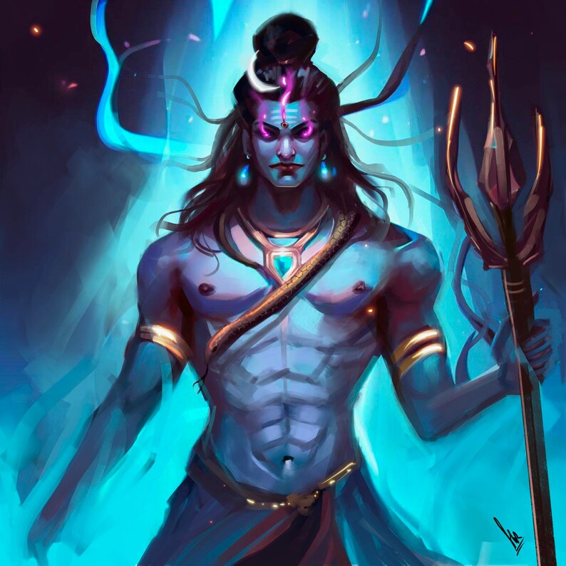Lord Shiva Poster Concept Art Instant Download Hindu - Etsy