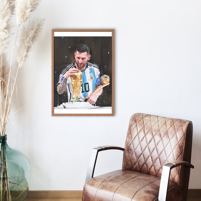 Lionel Messi Poster Messi Wall Art Messi Wall Decor Argentina Soccer ...