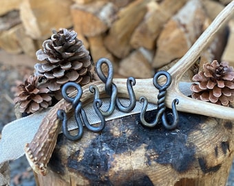 Hand Forged Classic Double Wall Hook | Rustic Iron Coat Hook - Etsy