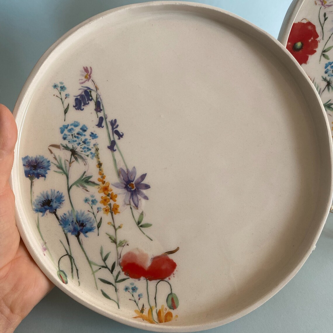 Handmade Ceramic Plate, Pottery Plate, Handmade Botanical Ceramic Plate ...