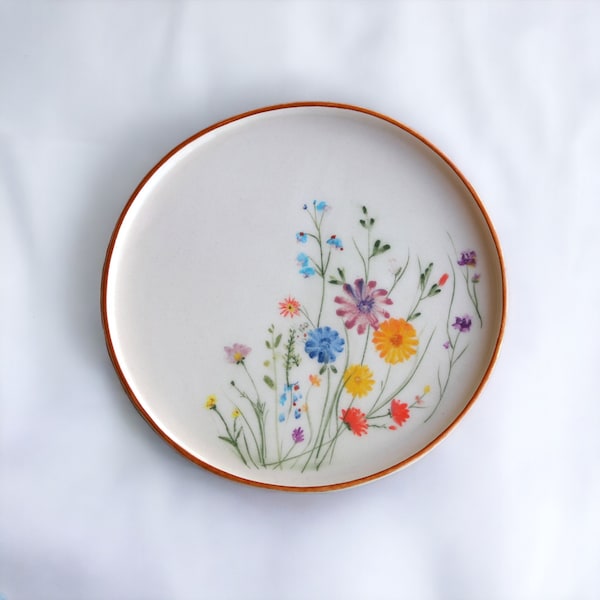 Ceramic Flower Plate - Etsy