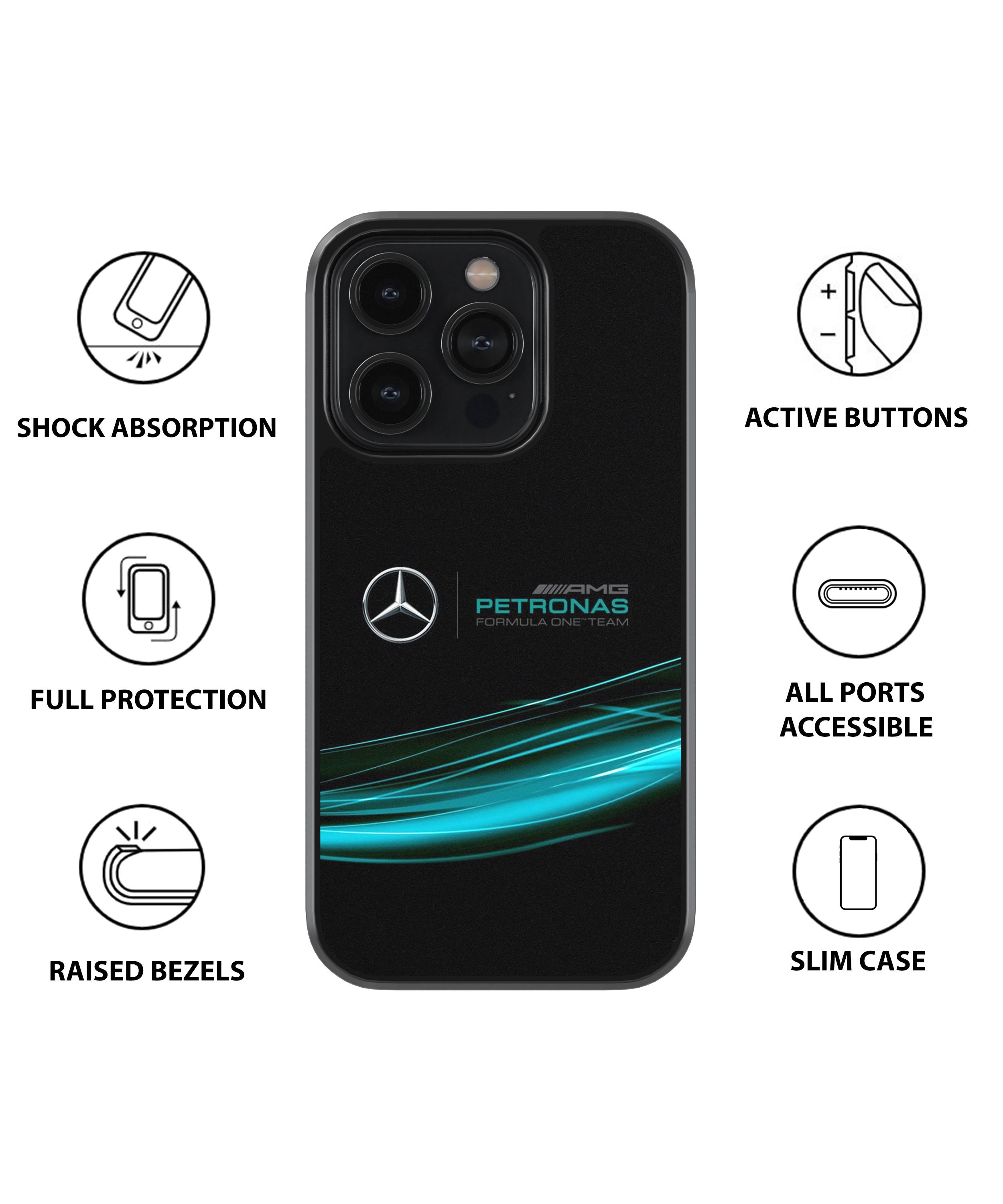 Shockproof MERCEDES F1 Team Phone Case for iPhone and Samsung Models ...