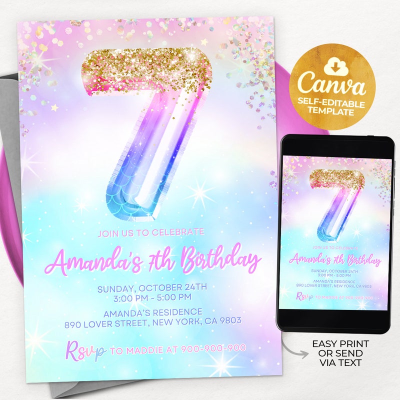 Unicorn 7th Birthday Svg - Etsy