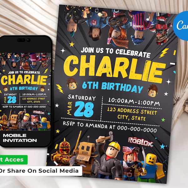 Roblox. Invitation - Etsy