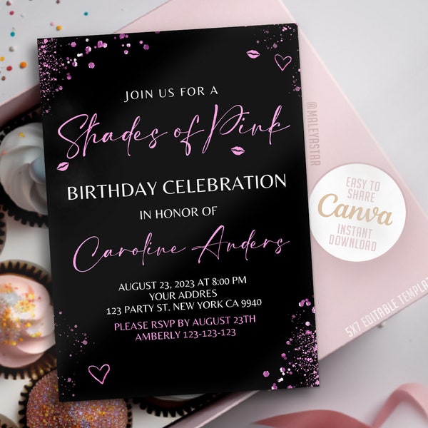 Shades of Pink Party Invitations - Etsy