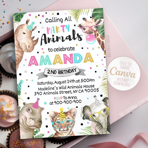 Party Animal Invite - Etsy