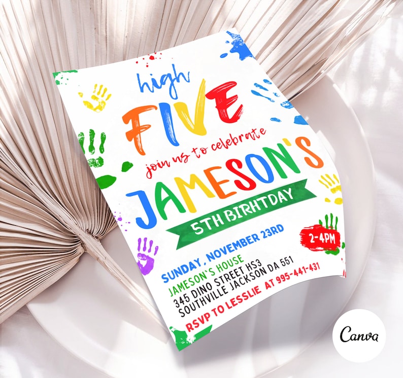 Editable High Five Invitation Gaming Birthday Invitation - Etsy
