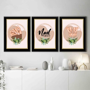 Nail Salon Decor Nail Tech Wall Art Beauty Salon Decor Set - Etsy