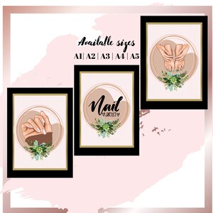 Nail Salon Decor Nail Tech Wall Art Beauty Salon Decor Set - Etsy