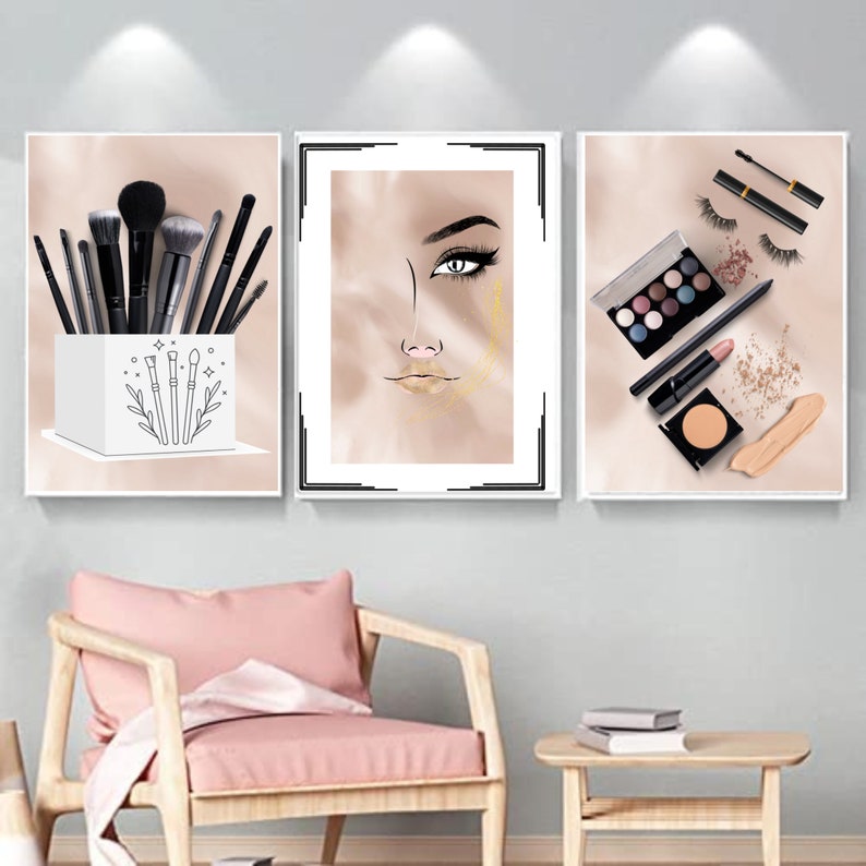 Makeup Wall Art, Woman Print-makeup Wall Art, Fashion Prints, Makeup Prints, Beauty Salon Decor ...