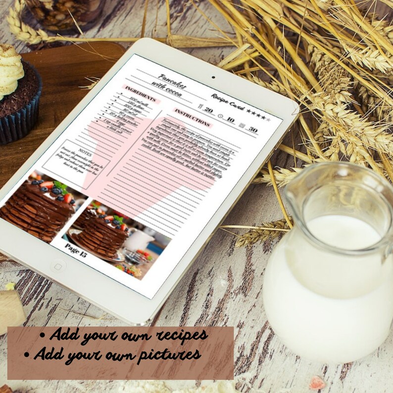 Cookbook Template Recipe Book Template Editable Canva Ebook Recipe Card ...