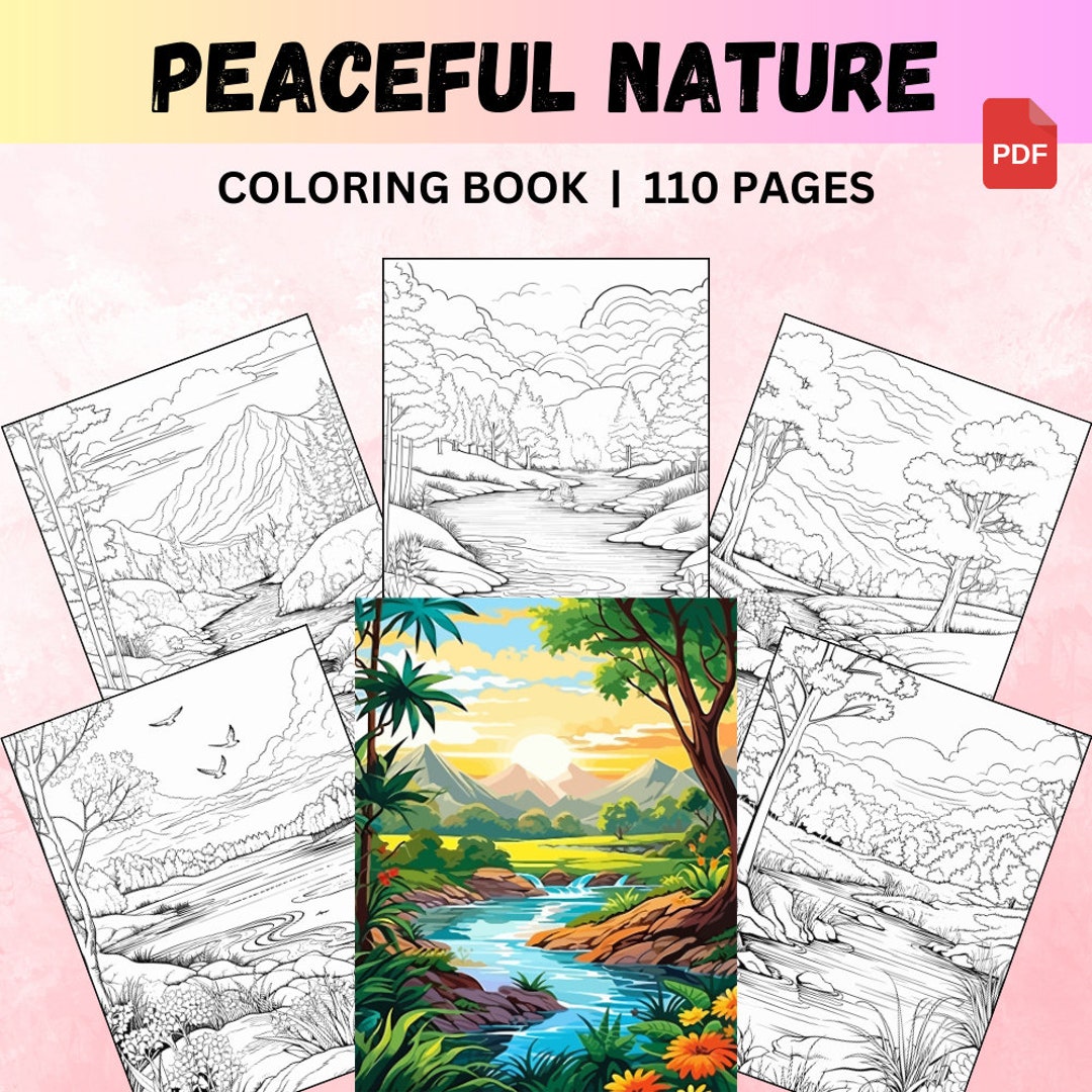 Peaceful Nature Scenes Printable Coloring Pages - Coloring Book for ...
