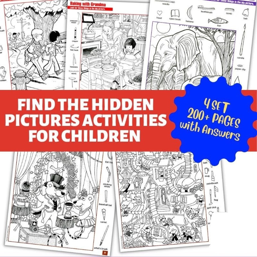 Find the Hidden Pictures Activity for Children PDF With Answers ...
