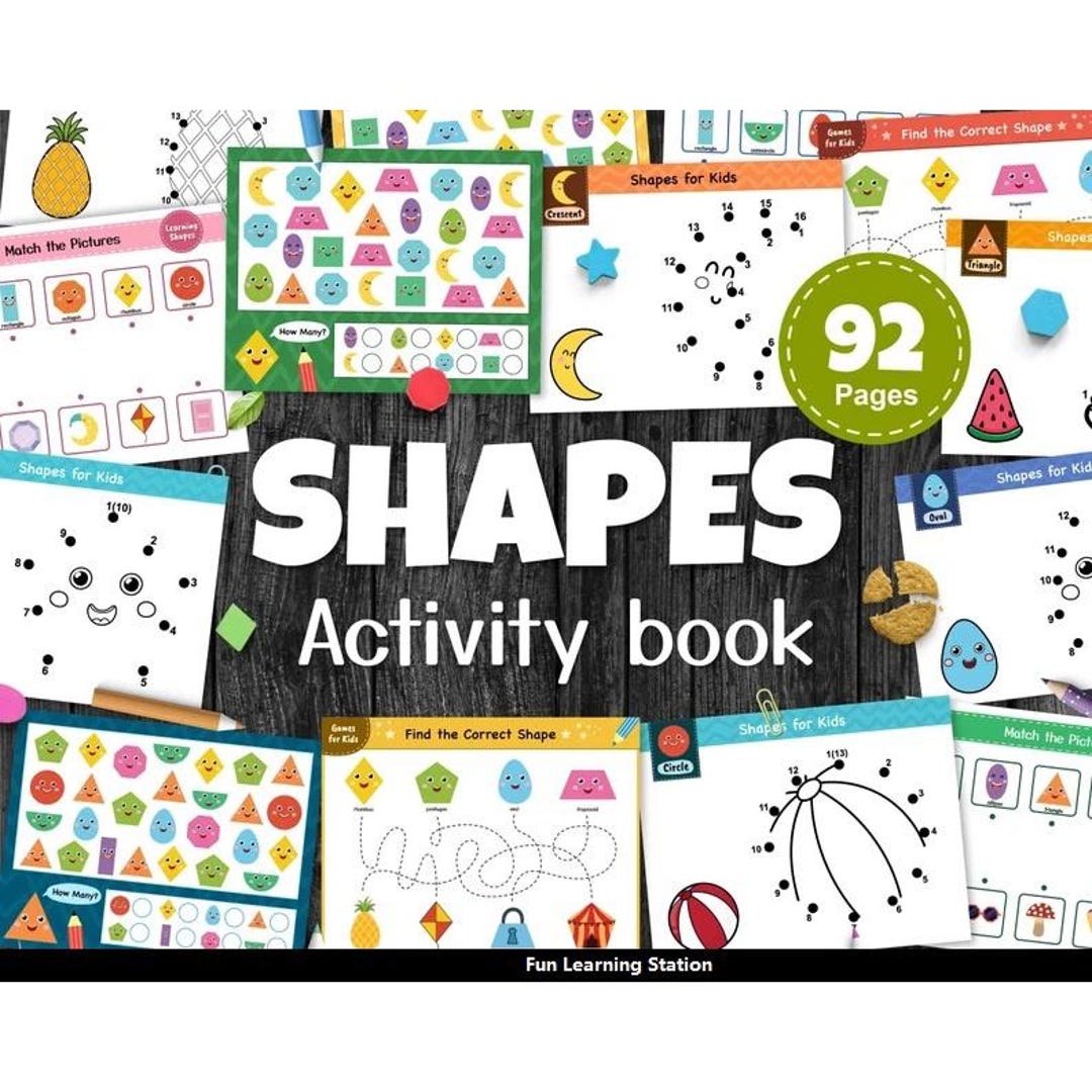 Shape Activities Bundle: Dot to Dot, Maze Worksheets for Kids (digital ...