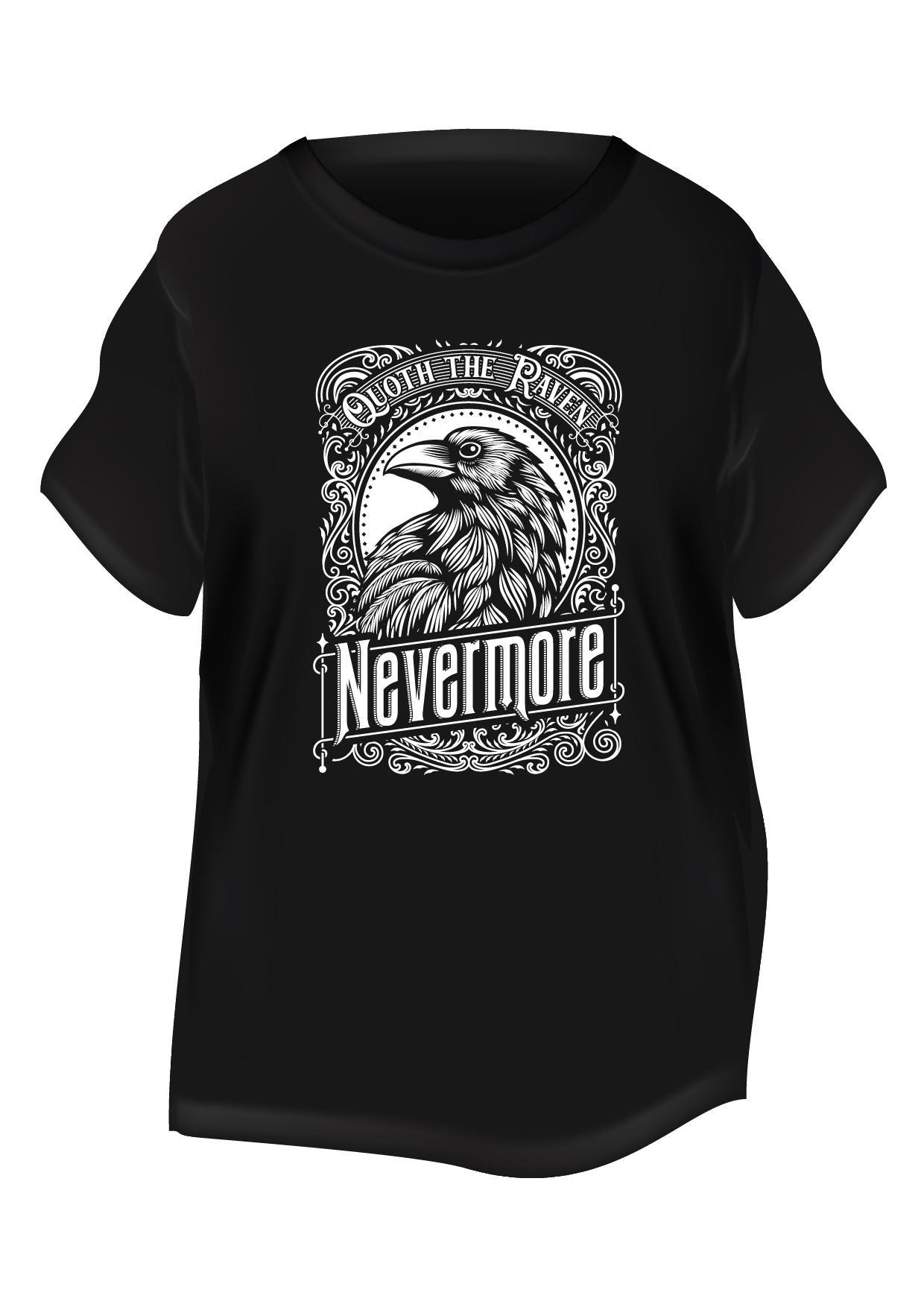 EDITABLE NEVERMORE T-shirt Design Vector Templates Transfers Image ...