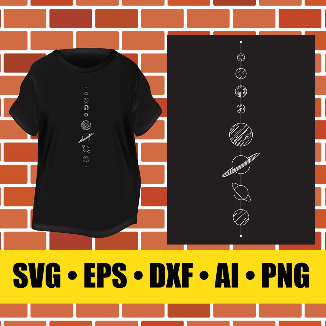 Editable PLANETARY ALIGNMENT T-shirt Design Vector Templates Transfers ...