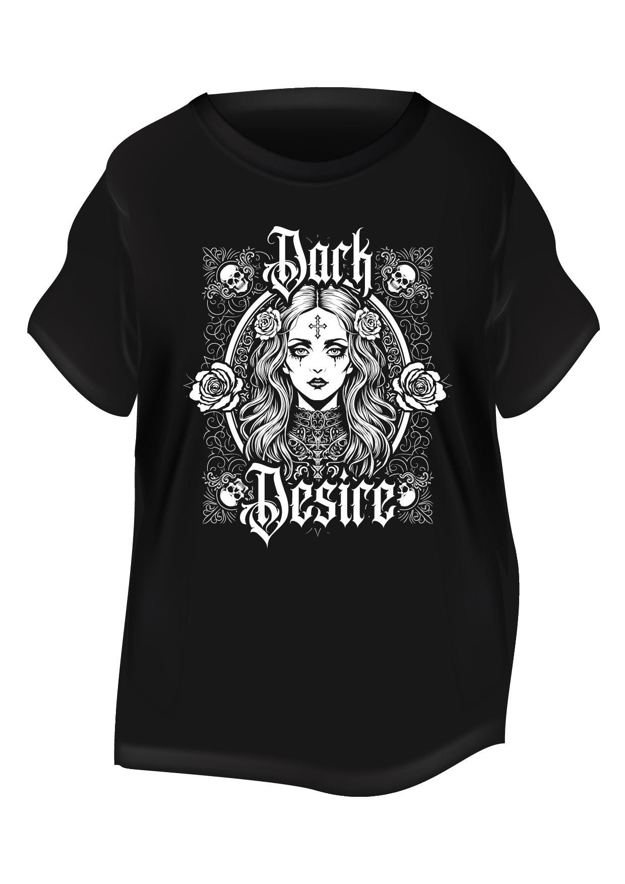 EDITABLE GOTH LADY Tshirt Design Vector Templates Transfers Image Files ...