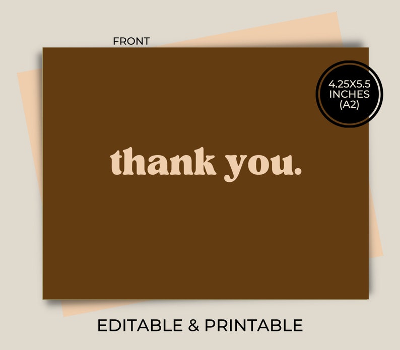 Editable Thank You Card for Small Businesses DIY Canva Template Minimal ...