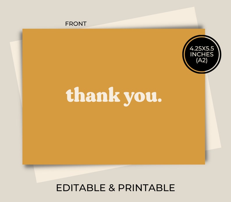 Editable Thank You Card for Small Businesses DIY Canva Template Minimal ...