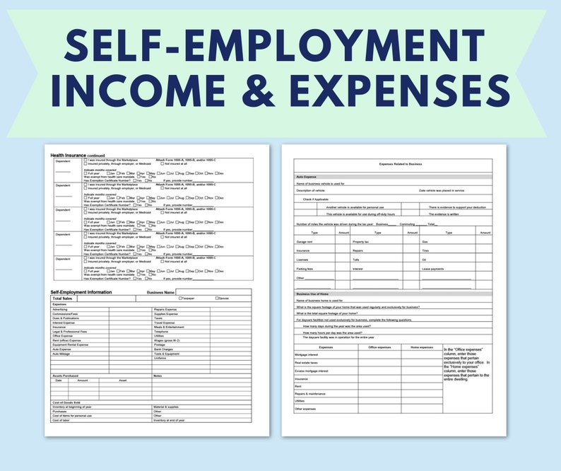 Individual Income Tax Organizers - 2024 Specific Version & Blank Year ...