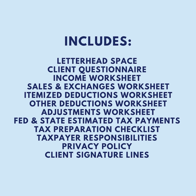 2025 Income Tax Organizer - Individual Taxpayers (digital Download) - Etsy