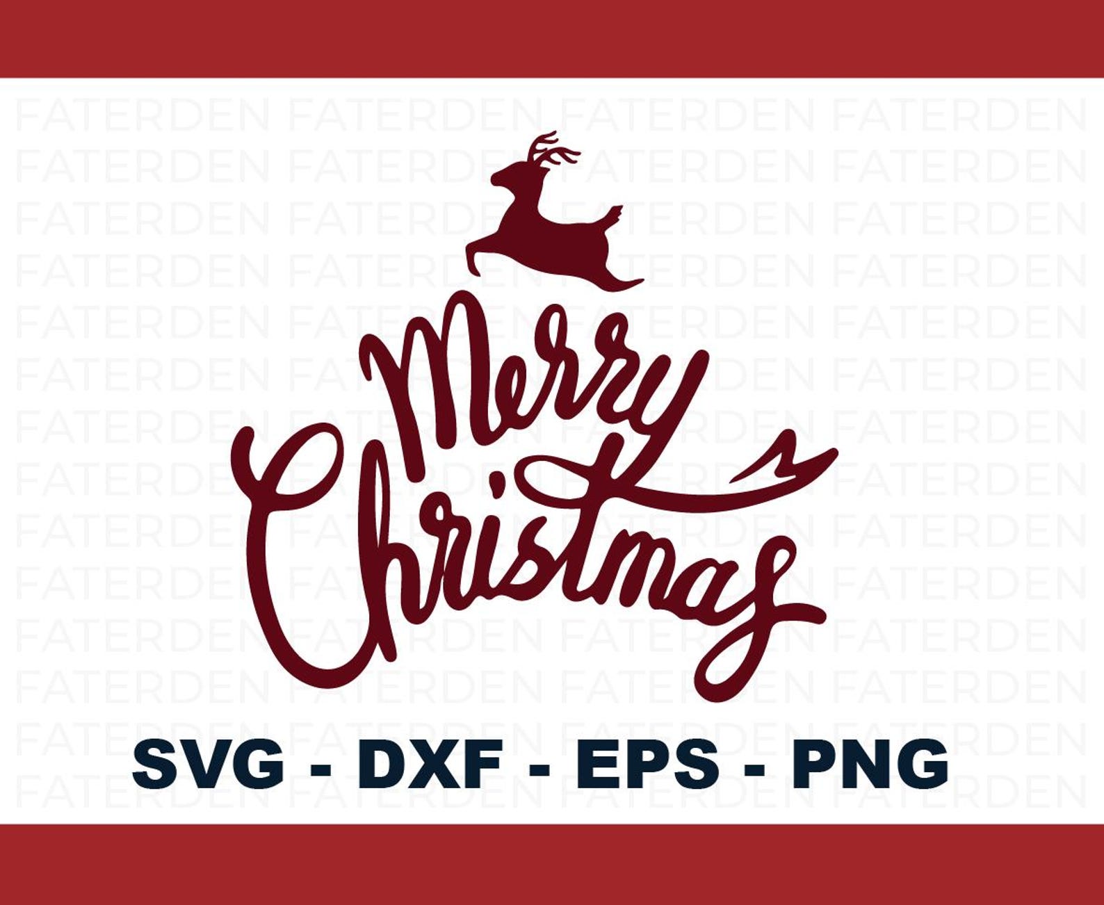 Merry Christmas Deer Svg Instant Download SVG, PNG, Eps, Dxf, Jpg ...