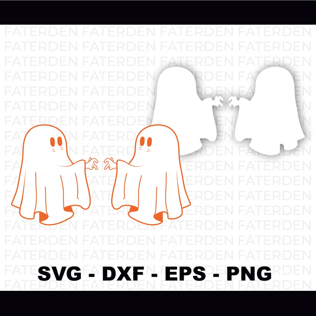 Ghosts Heart SVG-PNG-DXF- Eps, Cut File for Cricut-silhouette ...