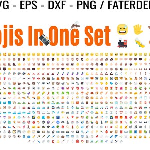 Emoji Svg Packet, Emoji Png Files, Emoji Clipart, Emojis Svg Bundle ...