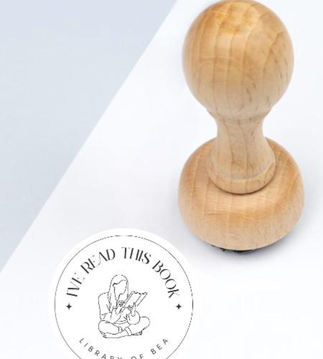 Customizable Round Wooden Stamps Designed for Readers to Personalize ...