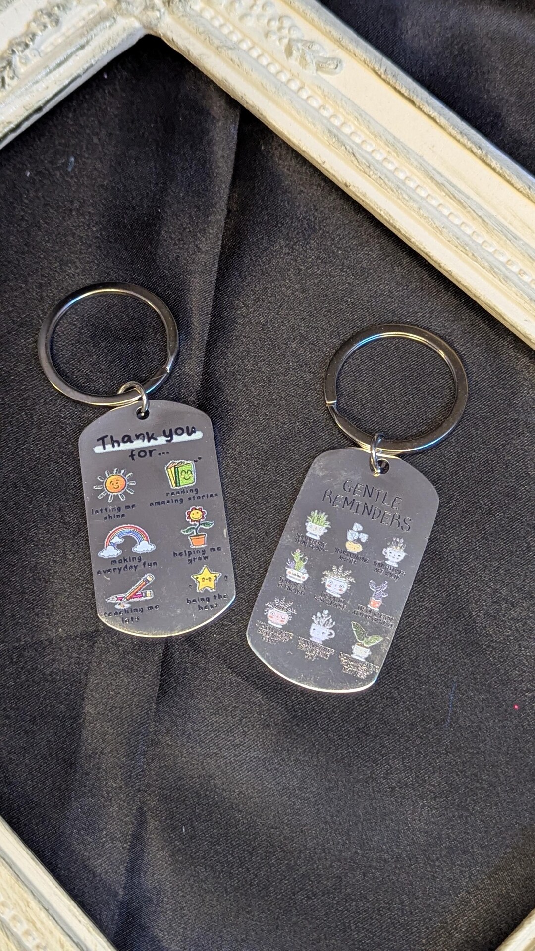 Self Care Love Affirmation Motivation Key Chains - Thank You and Gentle ...