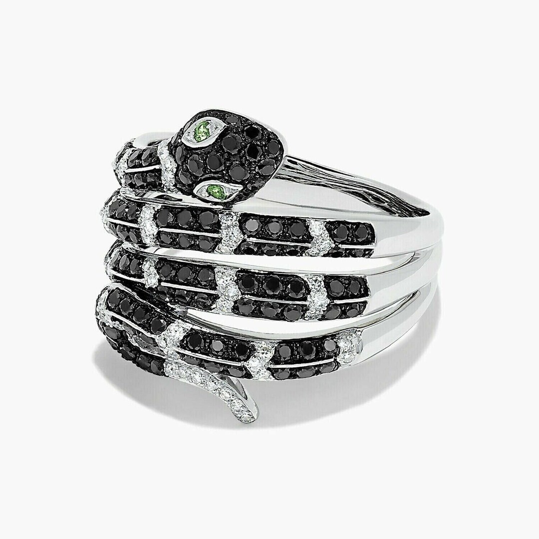 Black Snack Diamond Ring Women's Wedding Ring 1.6 Ct - Etsy