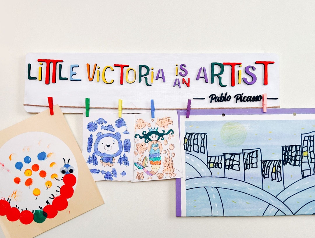 Personalized 3D Art Display Sign,every Child is an Artist,kids Artwork ...