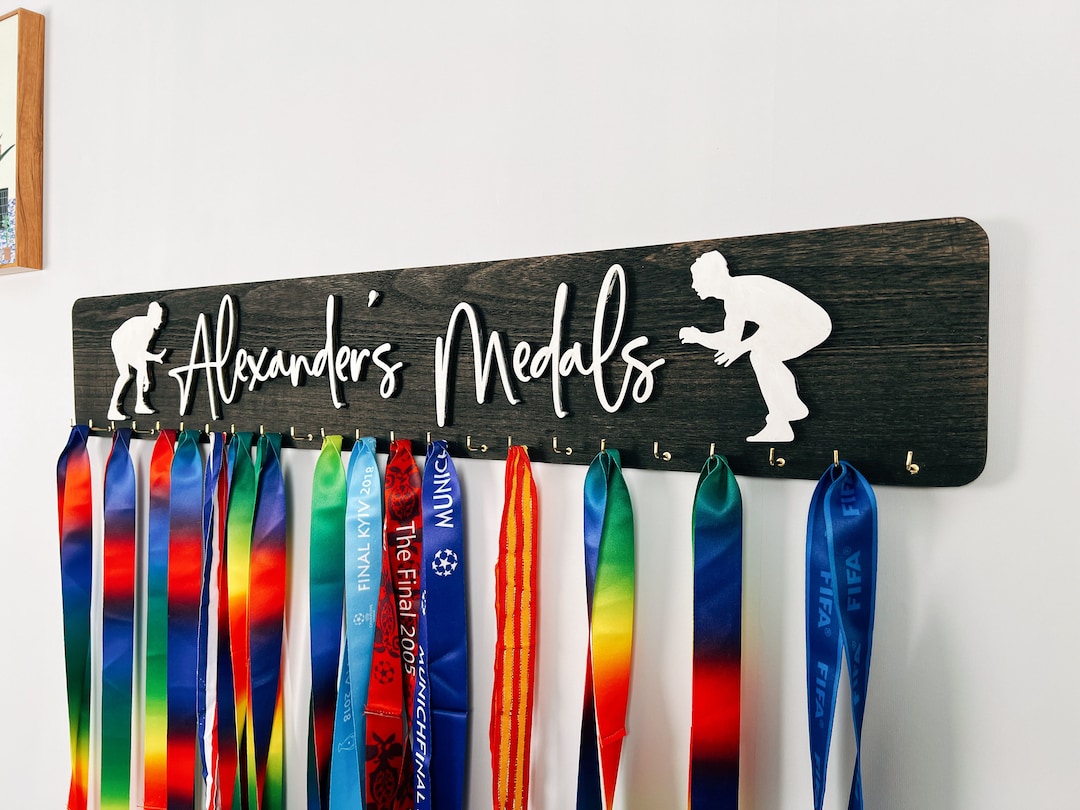 Personalized Sports Medal Hanger: Custom Name Wooden Display - Etsy