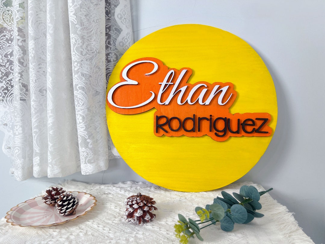 3D Layered Wood Name Sign: Multi-color Nursery Decor - Etsy