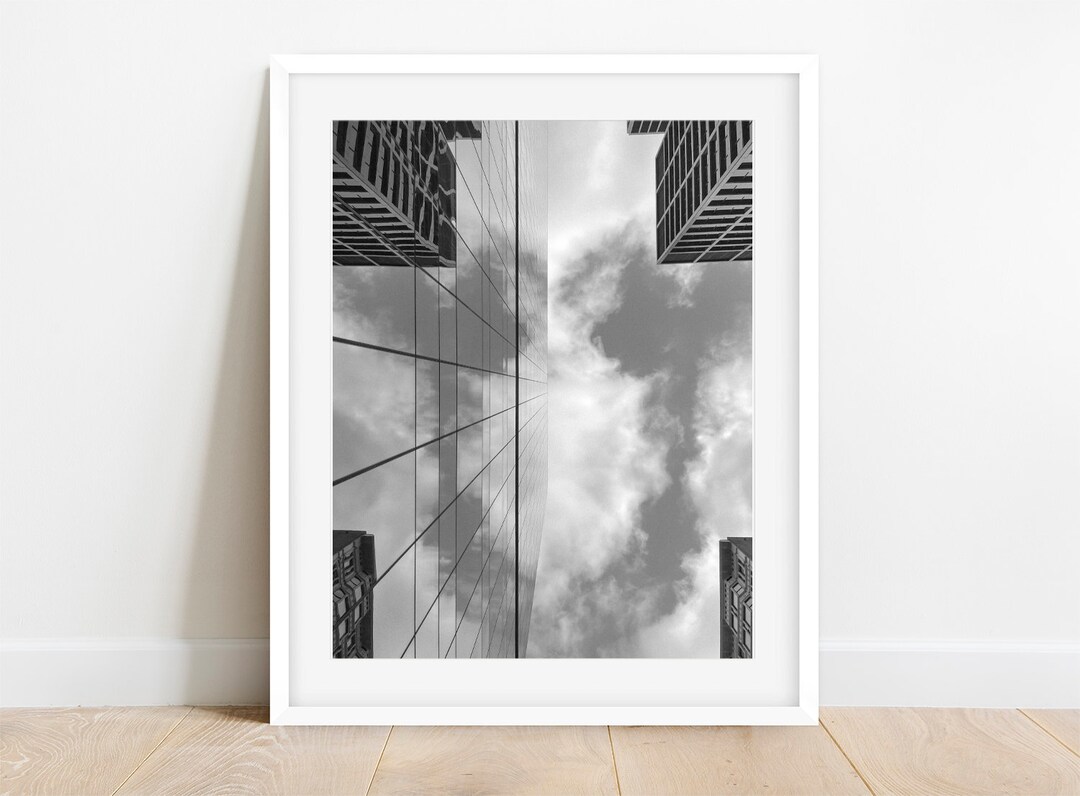 Chicago Sky Scraper Reflections Photo Print Black and White - Etsy