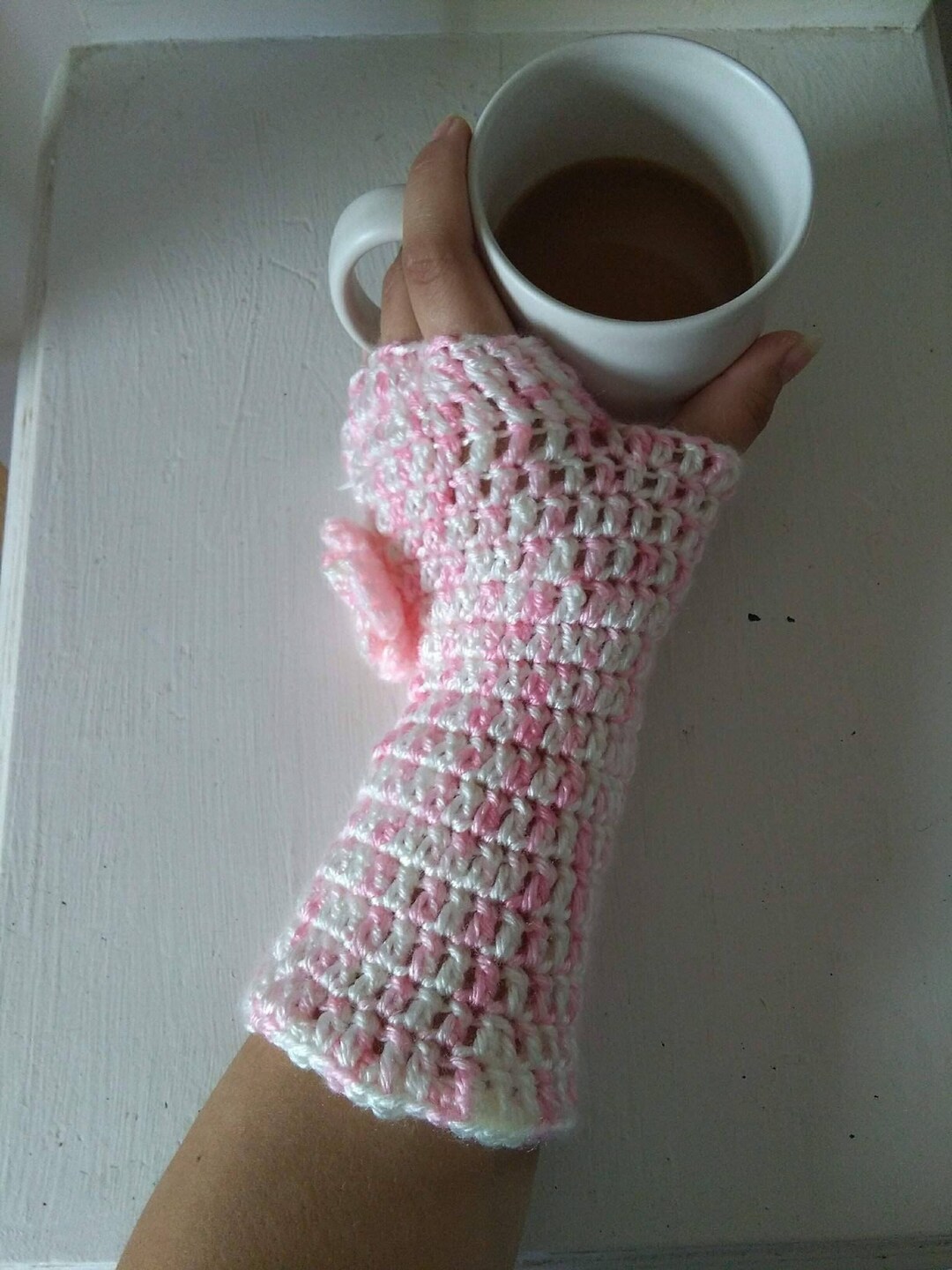 Crochet Pretty in Pink Handcuffs Crochet Fingerless Gloves Crochet ...