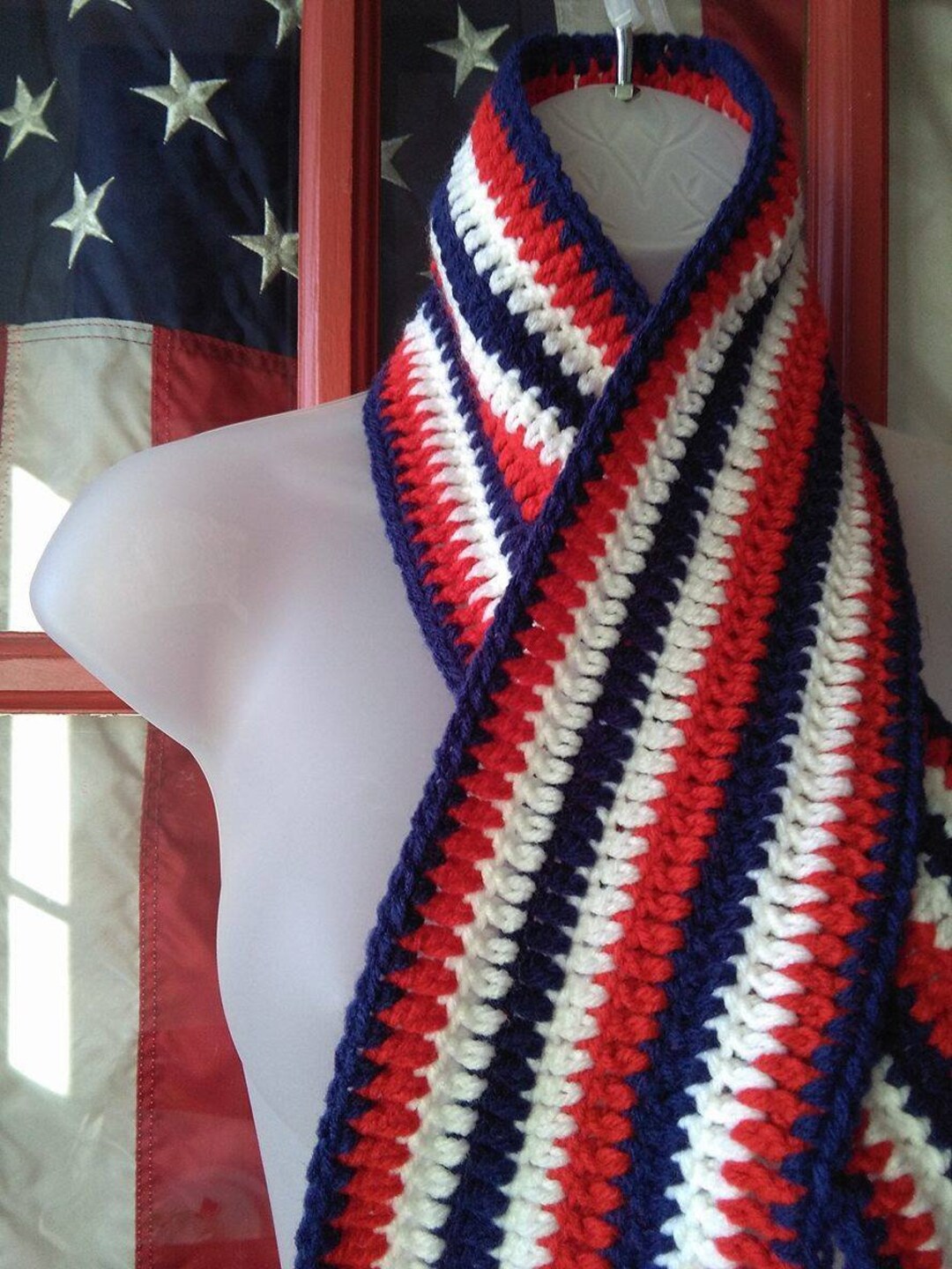 Patriotic Scarf, Red White and Blue Scarf, USA Scarf, Flag Scarf ...
