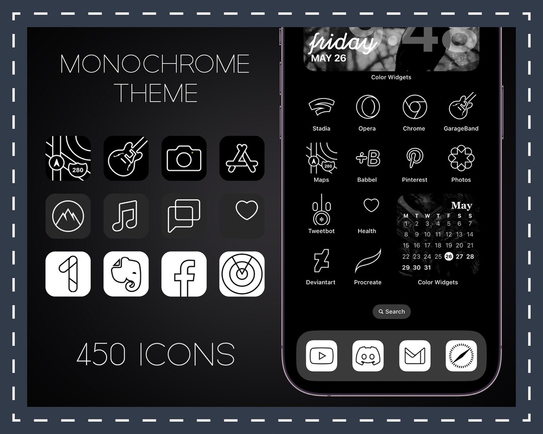 Monochrome Icons | Ios Icons Pack | Black IOS Icons | White IOS Icons ...