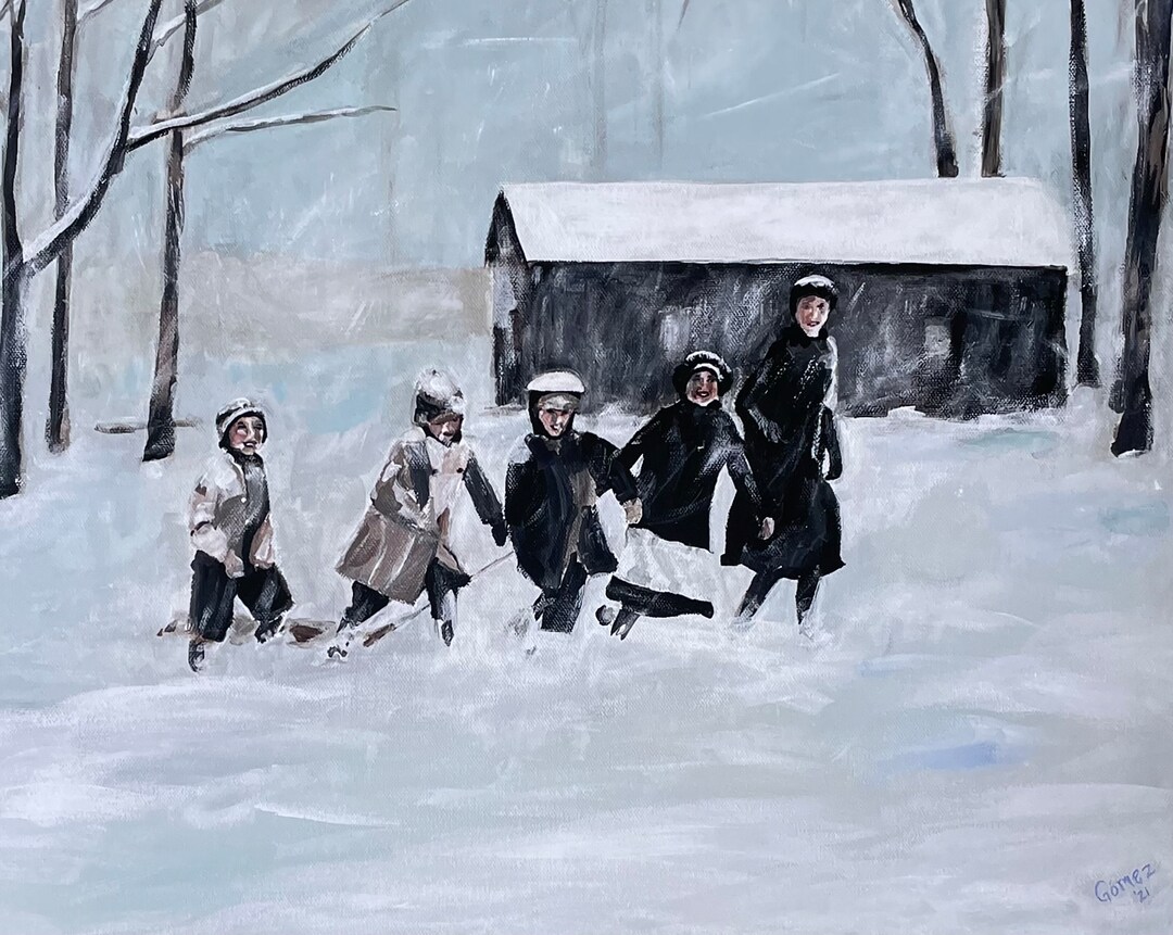 Winter Frolic: Original Acrylic Painting 8x10 Giclée Print | Jill Gomez ...