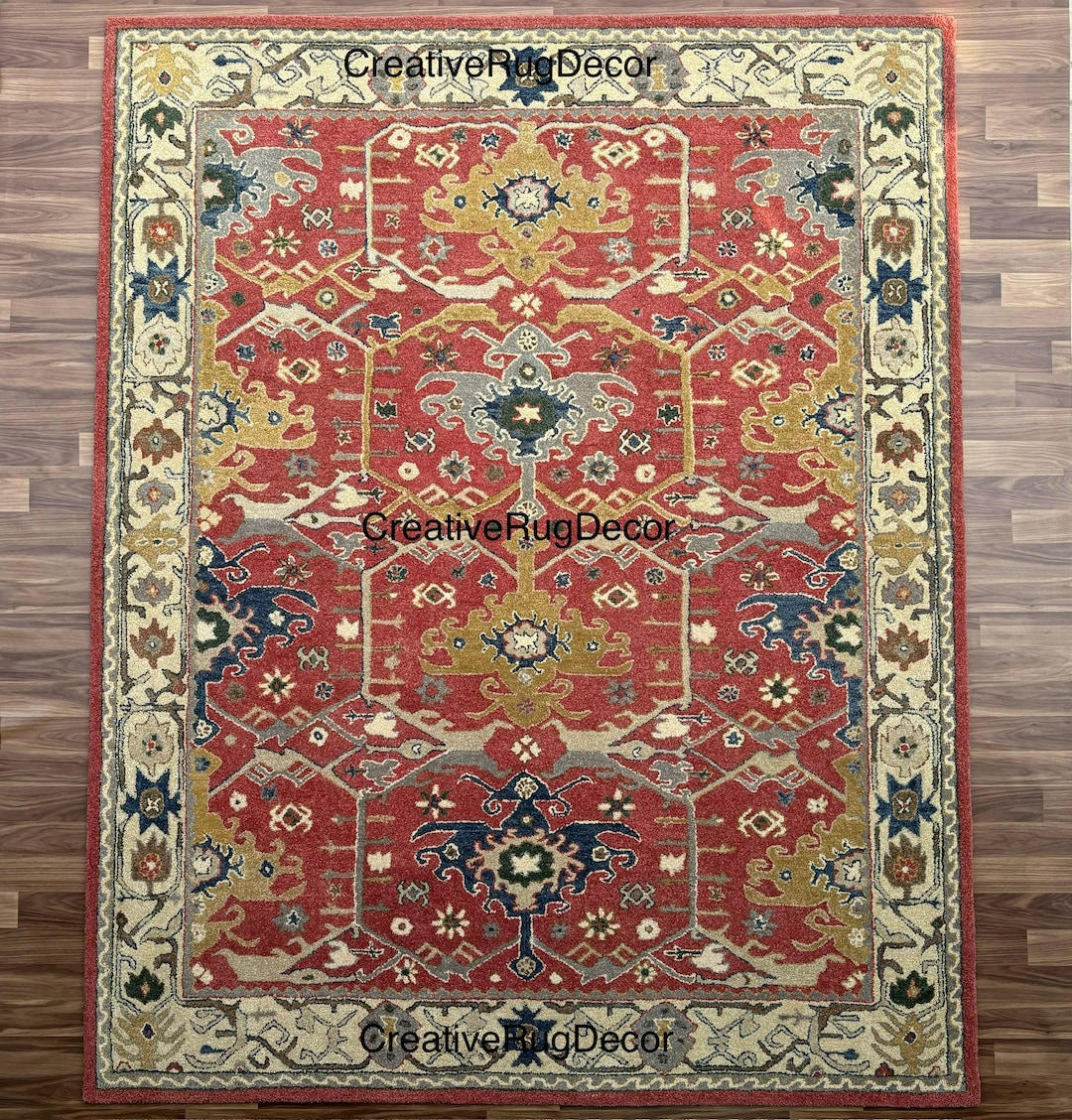 8x10 Persian Rust Persian Hand Tufted Wool Area Rug. Authentic Handmade ...