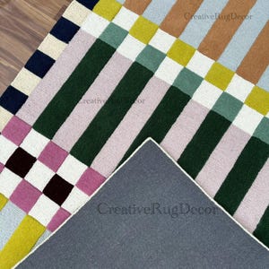Hand-tufted Multicolor Wool Rug: Modern Abstract Home Decor - Etsy