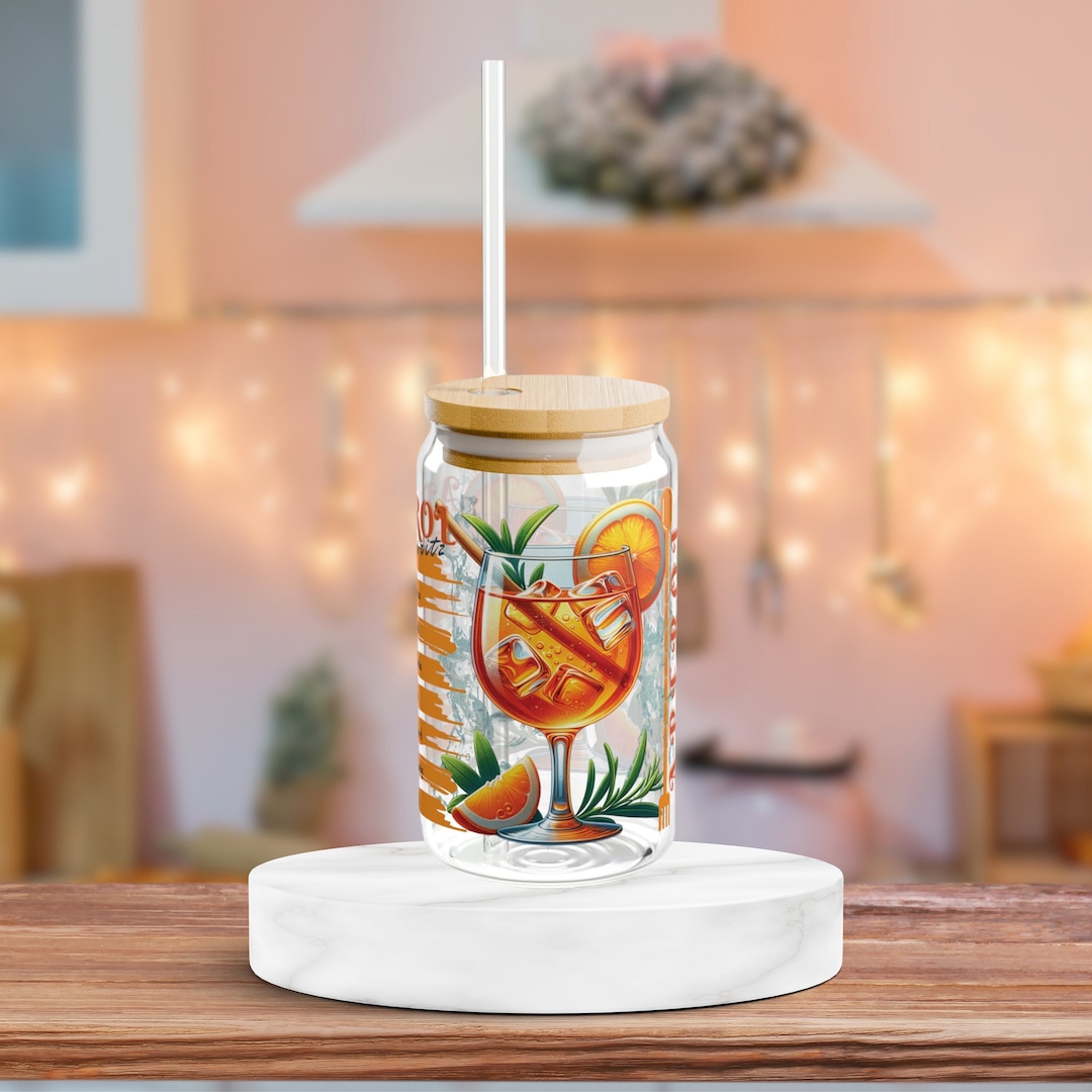 Aperol Spritz Cocktail Glass With Recipe | 16 Oz Glass Cup | Glass ...
