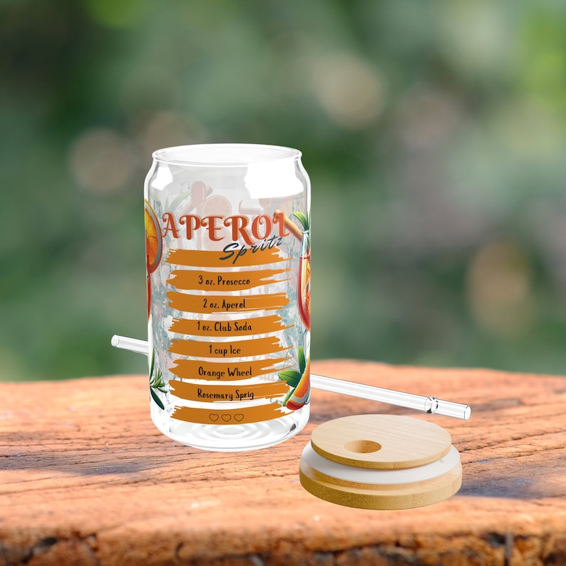 Aperol Spritz Cocktail Glass With Recipe | 16 Oz Glass Cup | Glass ...