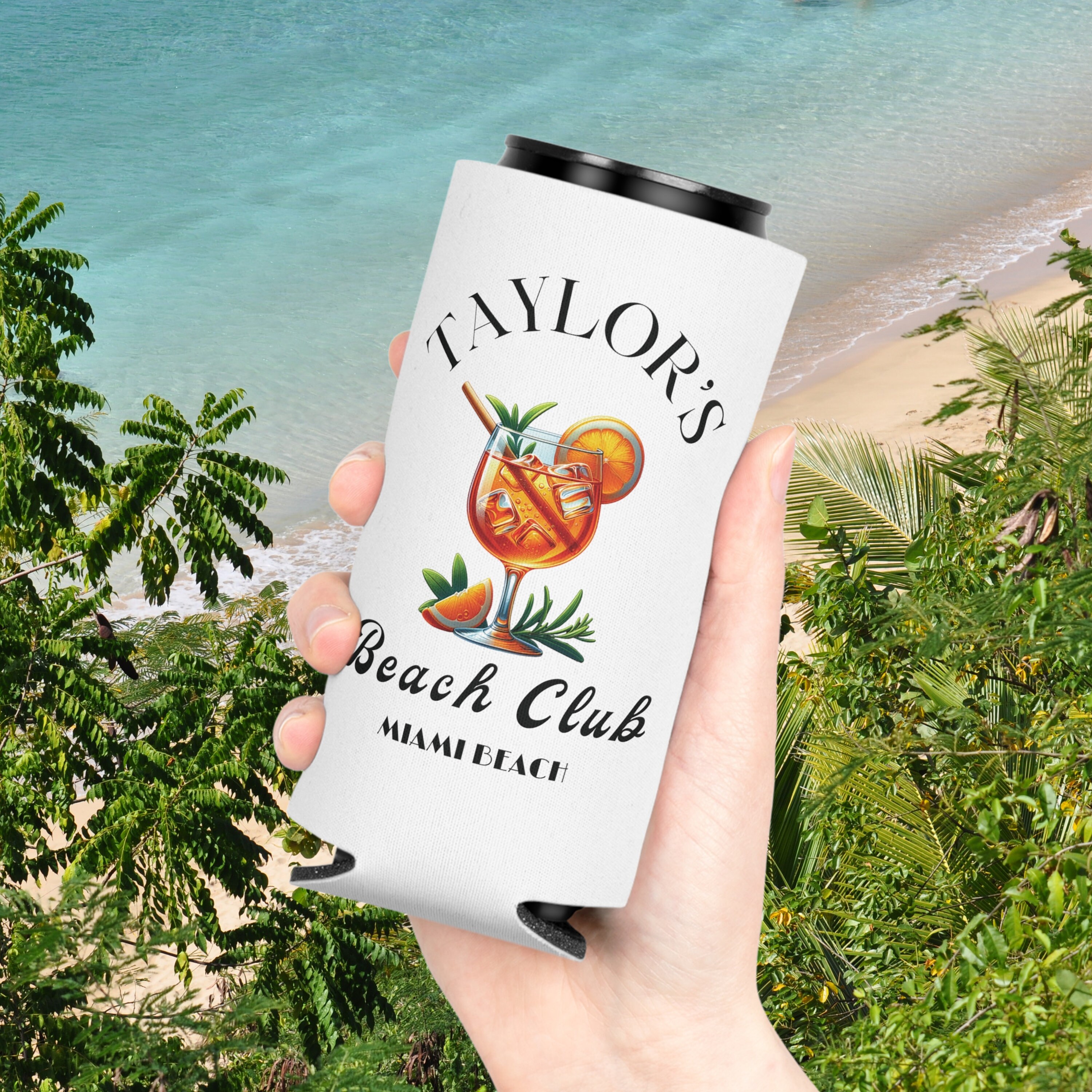 Aperol Spritz Custom Can Cooler | Bachelorette Party Personalized Gifts ...