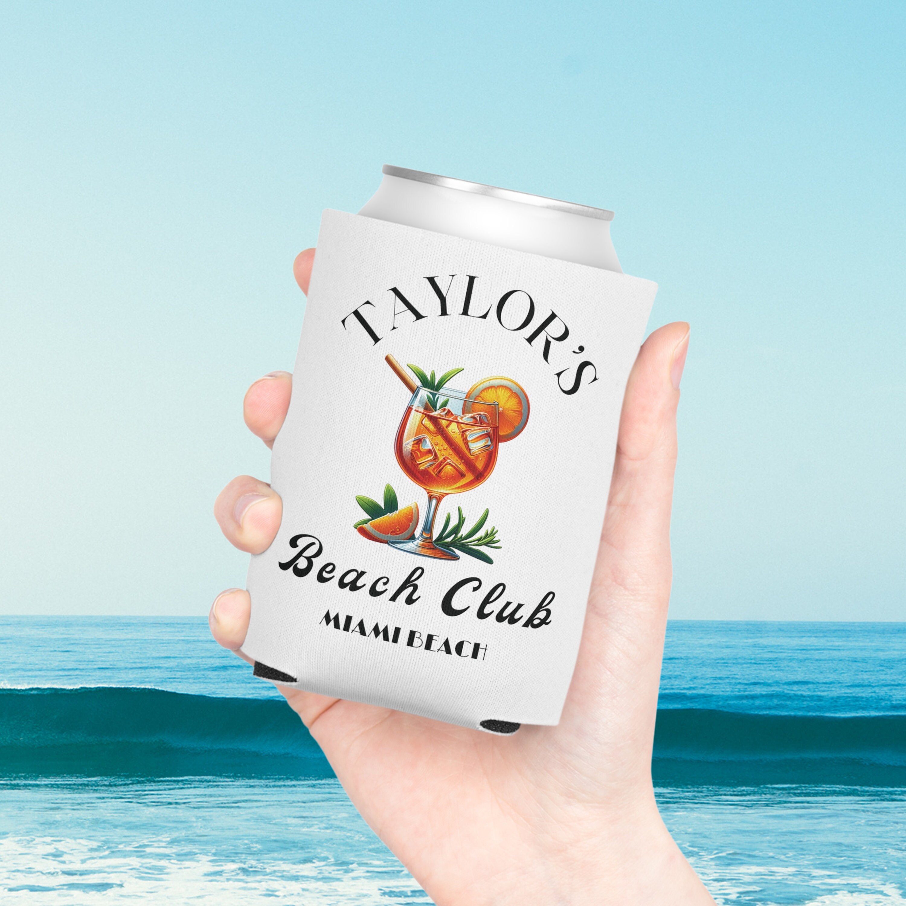 Aperol Spritz Custom Can Cooler | Bachelorette Party Personalized Gifts ...