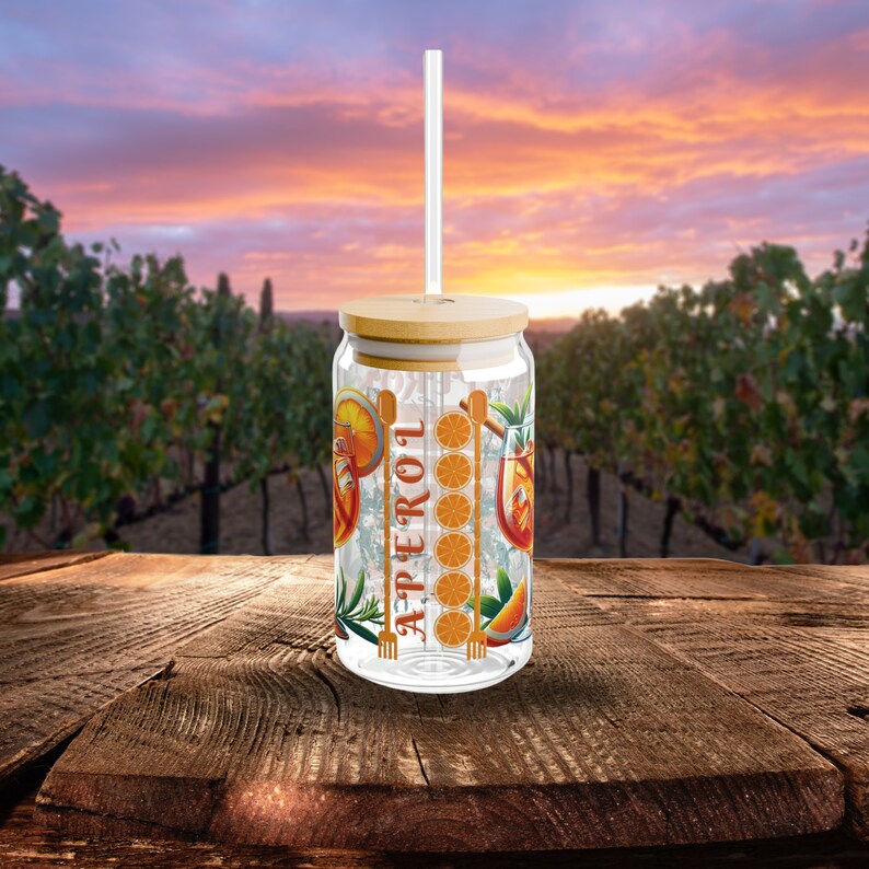 Aperol Spritz Cocktail Glass With Recipe | 16 Oz Glass Cup | Glass ...