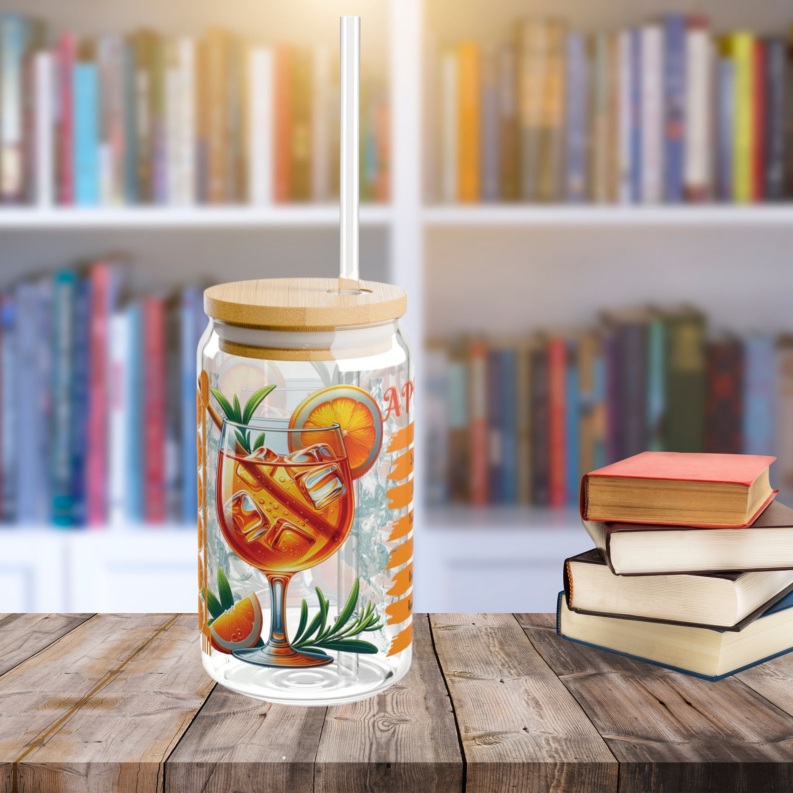 Aperol Spritz Cocktail Glass With Recipe | 16 Oz Glass Cup | Glass ...